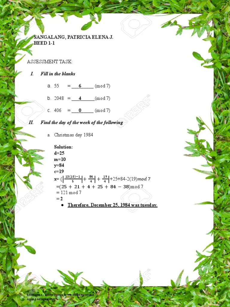 Sangalang Patricia Elena J. MMW 2021 Beed1 1 | PDF
