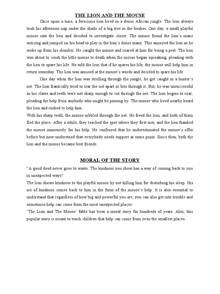 The Lion and The Mouse | PDF