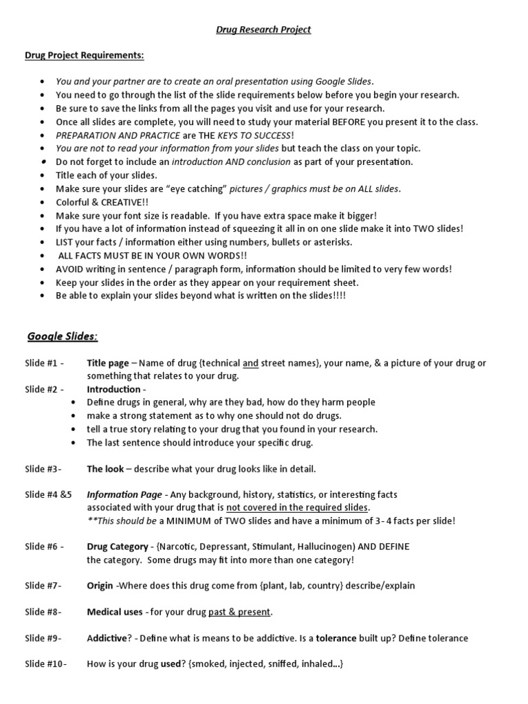 Drug Research Project 7B | PDF