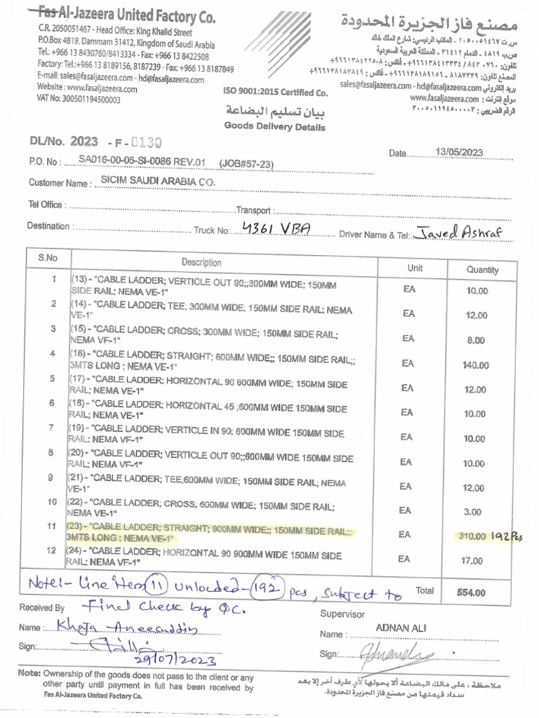 Cable Ladder PO- SA016-00--05-SI-0086 | PDF