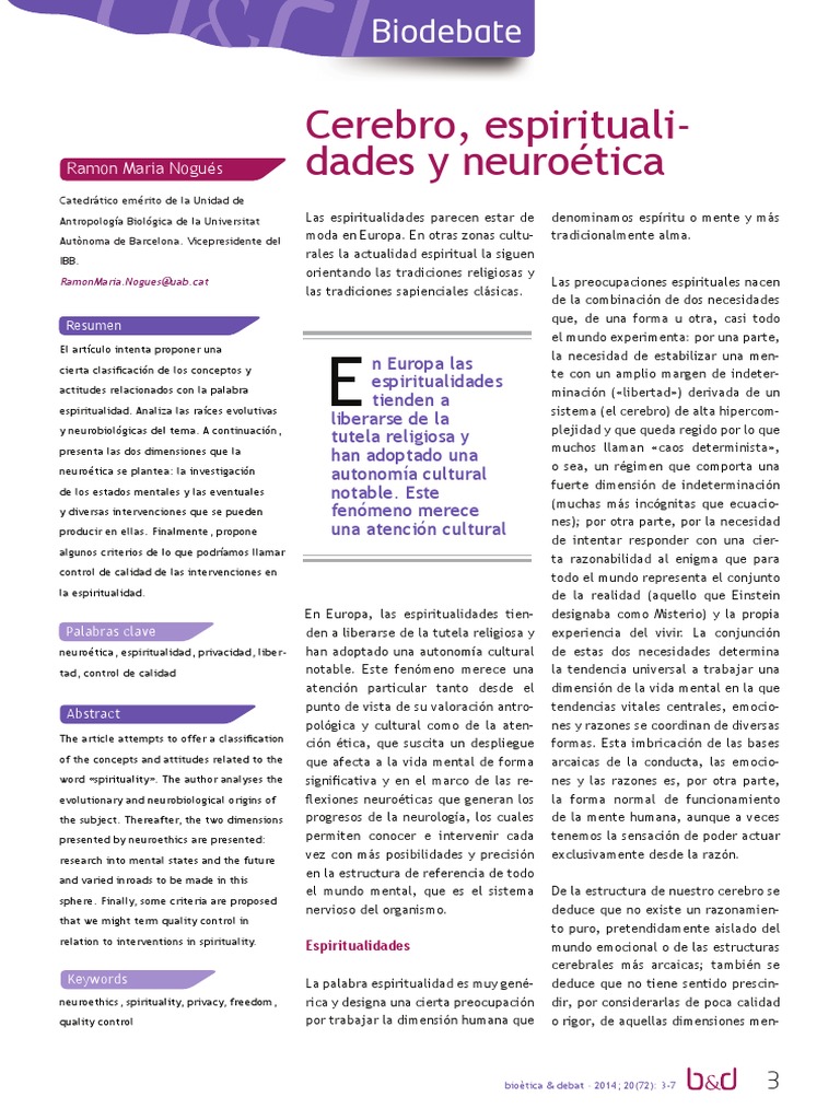 Cerebro Y Espiritualidad Pdf Mente Cerebro