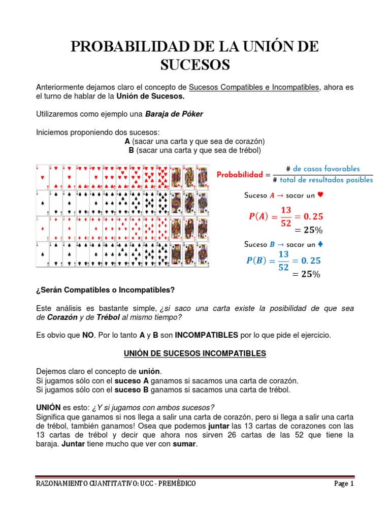 Probabilidad de La Unión de Sucesos Compatibles | Descargar gratis PDF ...