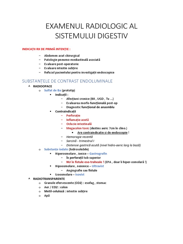 Examenul Radiologic Al Tubului Digestiv | PDF