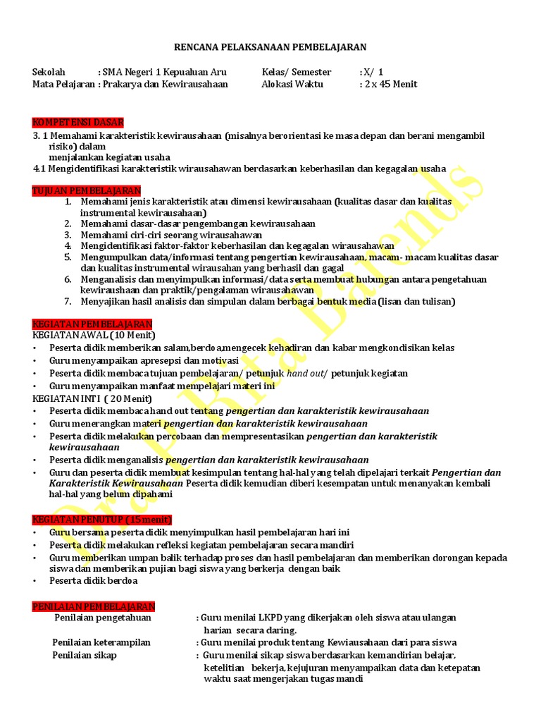 Pkwu Kelas X Semester 1 | PDF