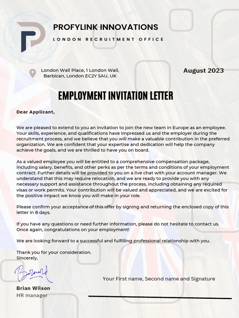 ProfyLink 08 Employment Invitation | PDF