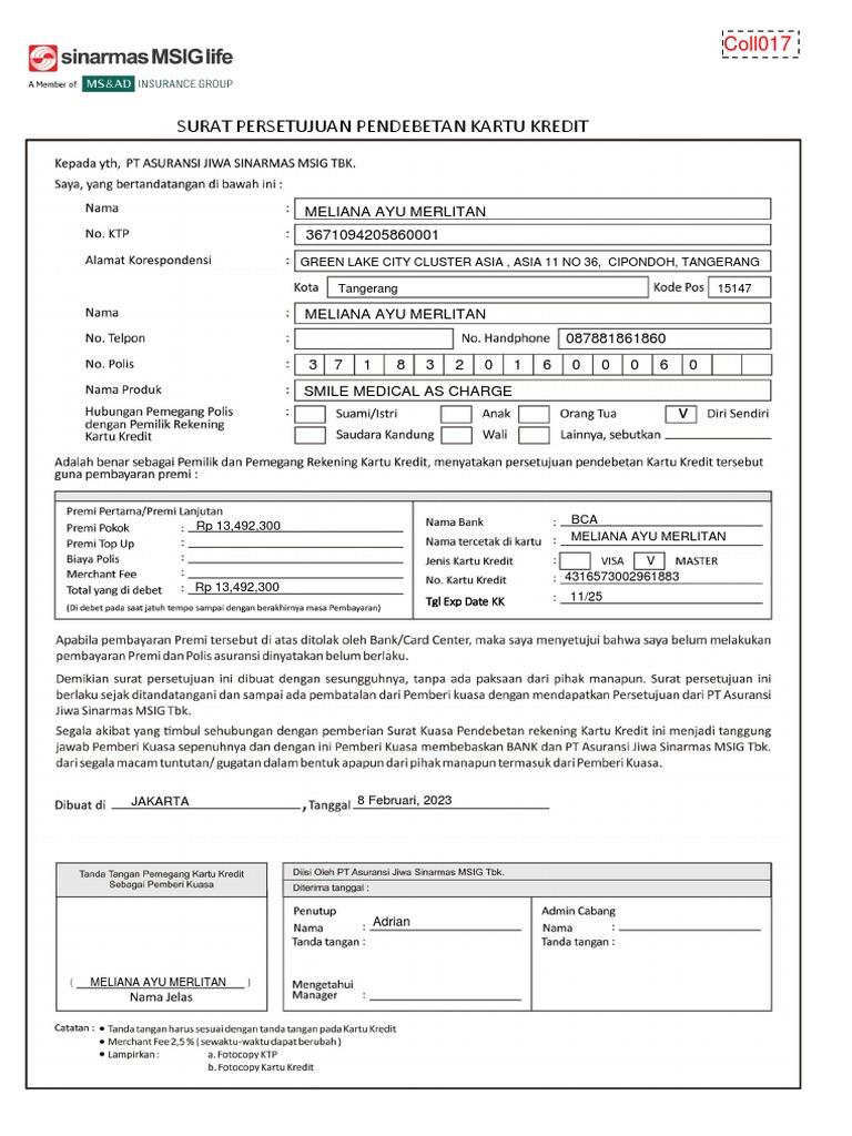 Form - List - SKDKK - Surat - Kuasa - Pendebetan - Kartu - Kredit 60 | PDF
