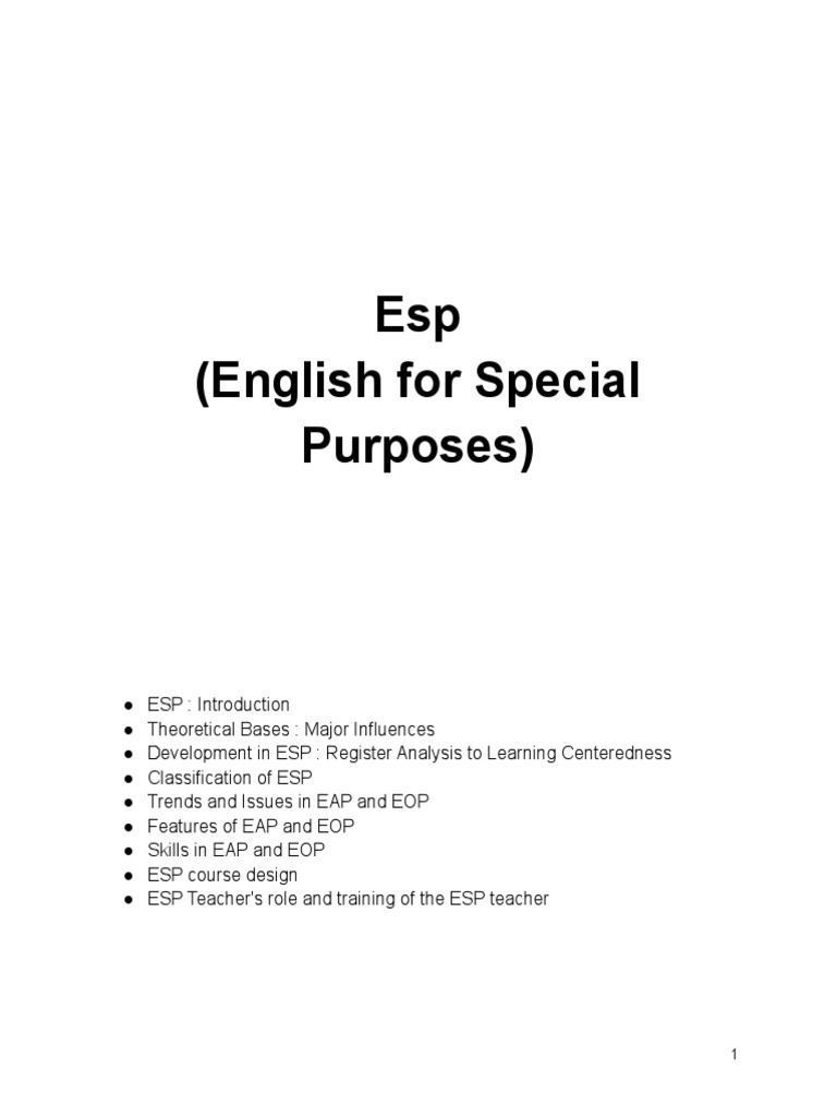 ESP - Complete Notes | PDF