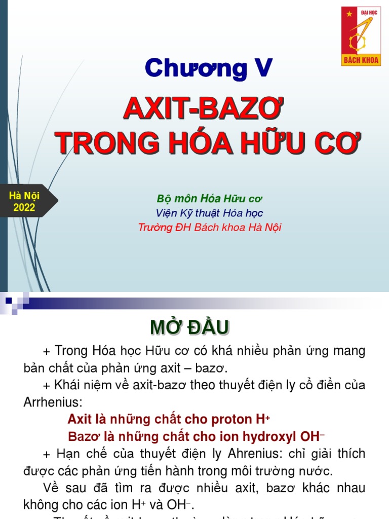 Chương 5 Axit Bazo Trong Hóa HC | PDF