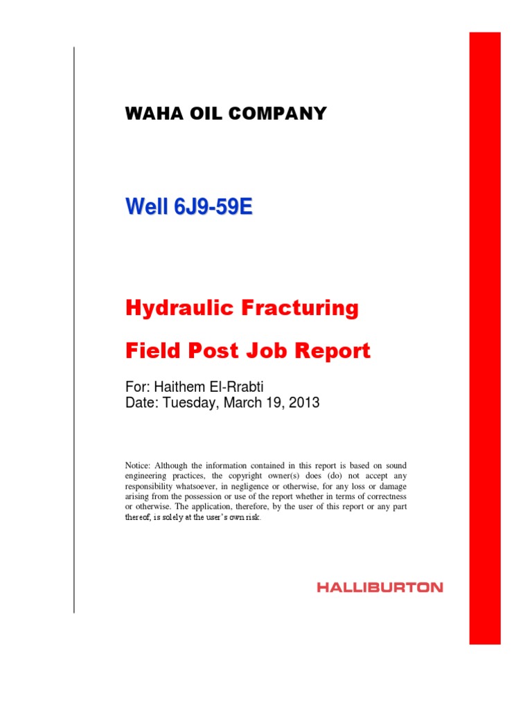 6J9 Final Post Frac Report | PDF | Pipe (Fluid Conveyance) | Pressure