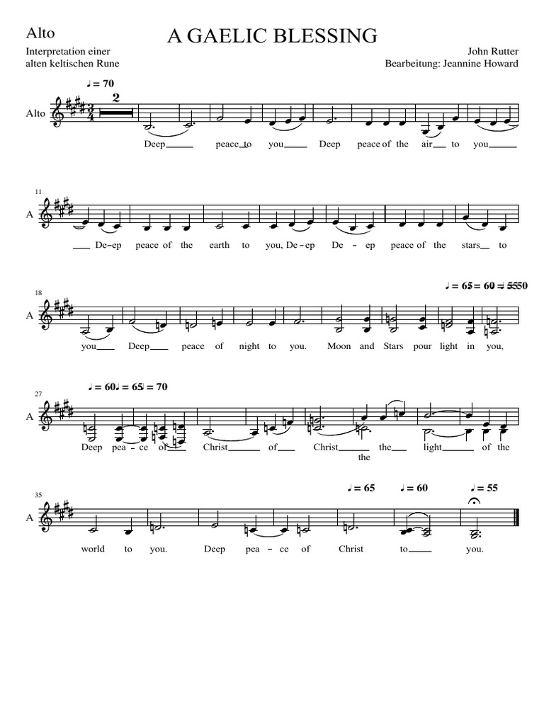 A Gaelic Blessing - John Rutter-Alto | PDF