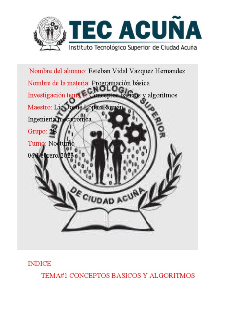 Tema 1 Conceptos Basicos y Algoritmos | Descargar gratis PDF | Lenguaje de programación | Algoritmos