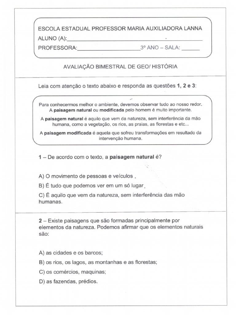 3º Ano - Interdisciplinar Geografia e História - Parte I | PDF