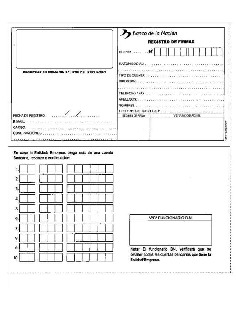 04 Tarjeta de Registro de Firmas | PDF