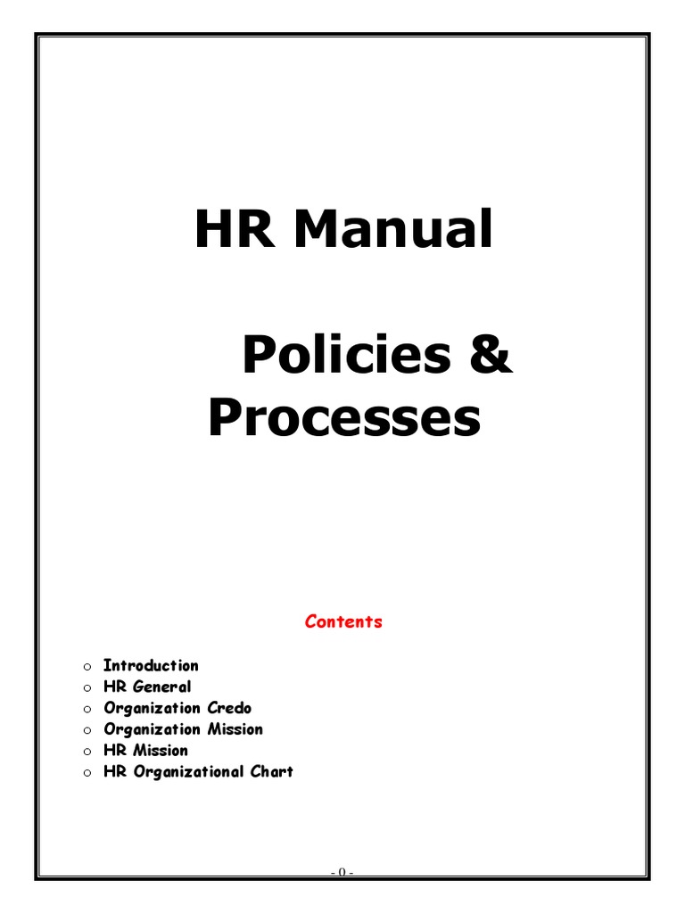 HR Manual Policies&Processes | PDF