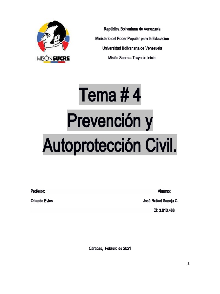 Tema N 4 Proteccion Civil 2021 | PDF | Defensa Civil | Agua