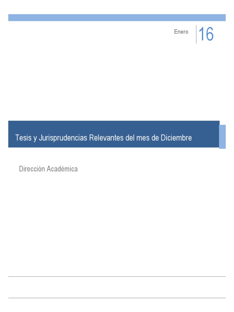 Tesis y Jurisprudencias Diciembre 2015 | PDF | Sentencia (ley ... Tesis y Jurisprudencias Diciembre 2015 | PDF | Sentencia (ley ...
