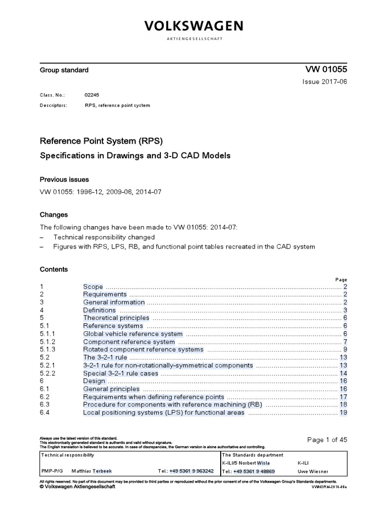 VW - 01055 - EN - Edição 06.2017 | PDF | Cartesian Coordinate System ...