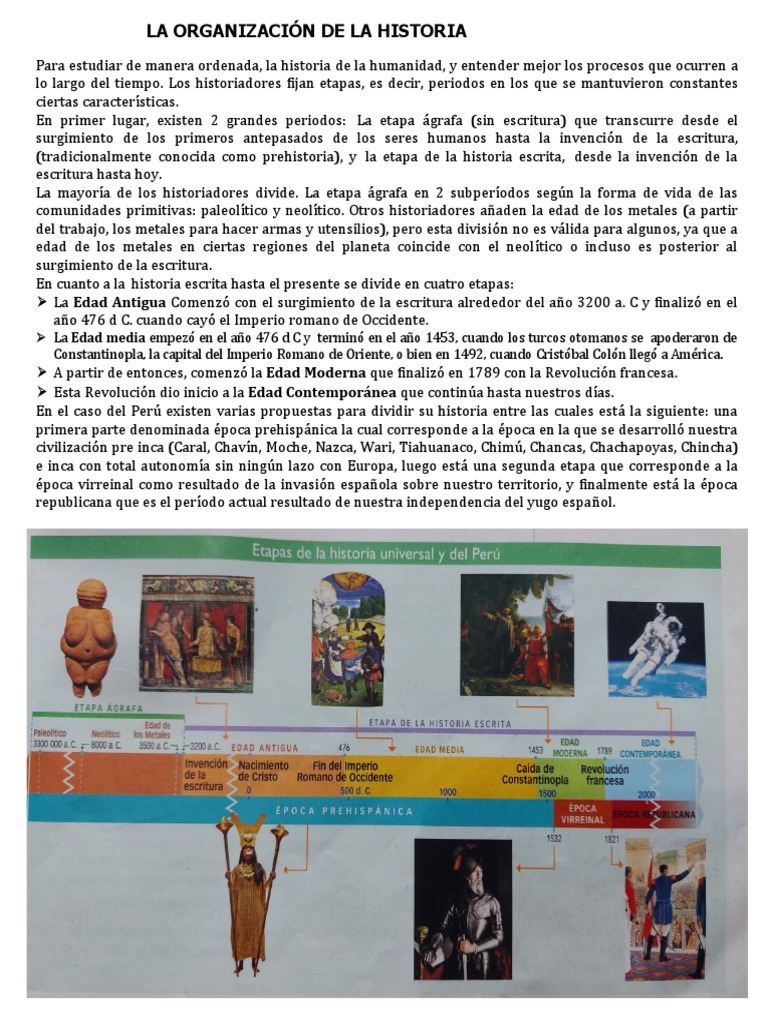 La Organización de La Historia Ficha de Actividades | PDF | Arqueología