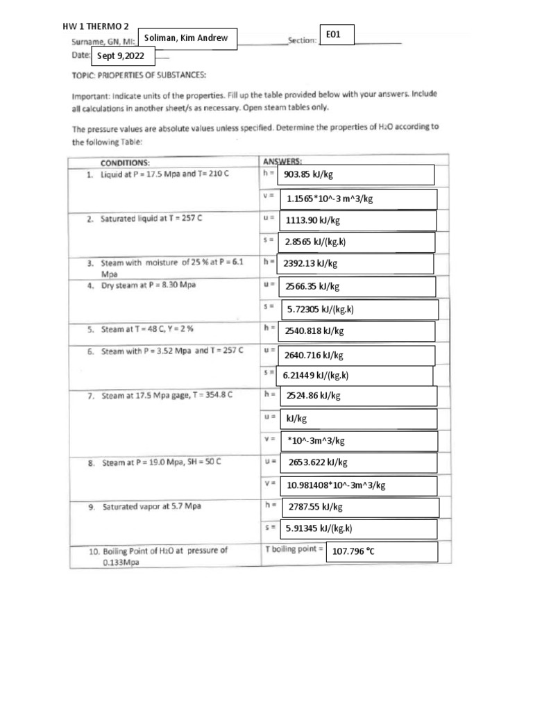 HW 1 THERMO 2 (Soliman M1) | PDF