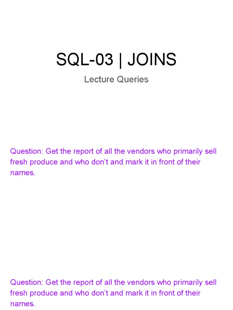SQL-03 - Joins | PDF | Business | Marketing