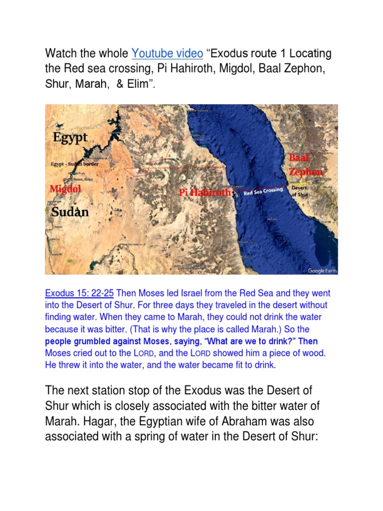 The Exodus Route - Shur Was Jeddah & The Bitter Water of Marah Was The ...