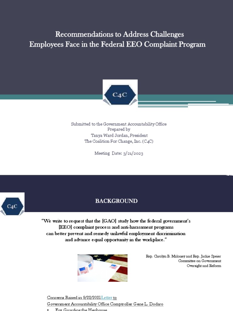 Part 2 - C4C Submission To GAO Key Challenges in The EEO Process | PDF | Equal Employment ...