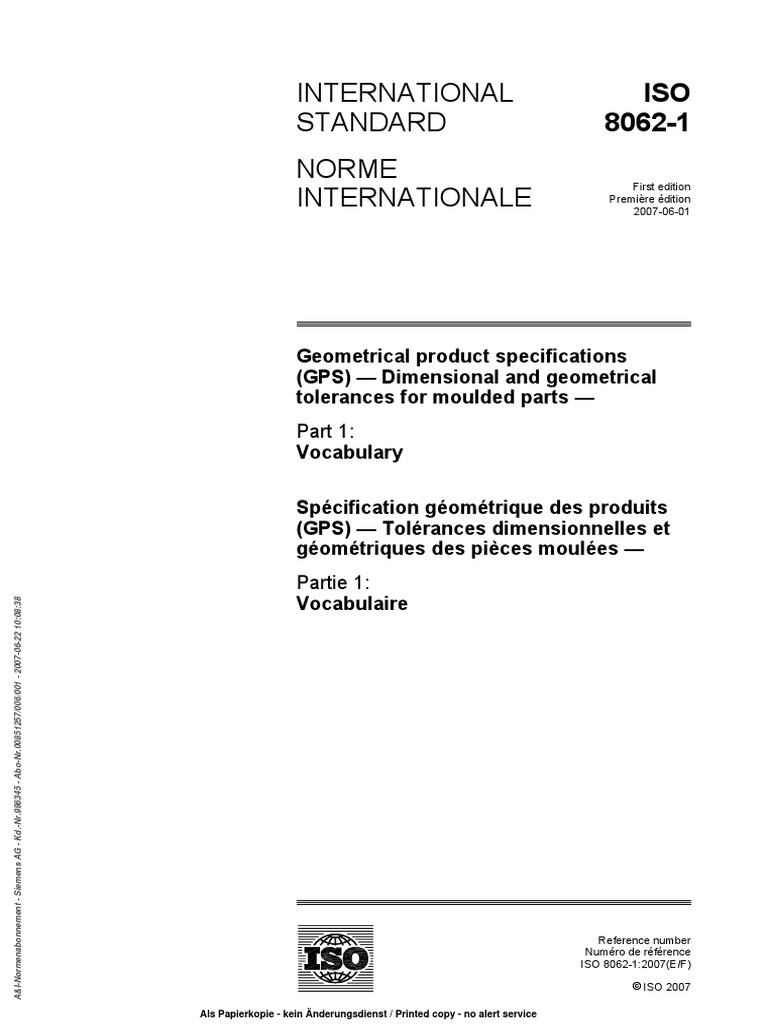 Norma-Iso 8062-1 | PDF | Organisation internationale de normalisation ...
