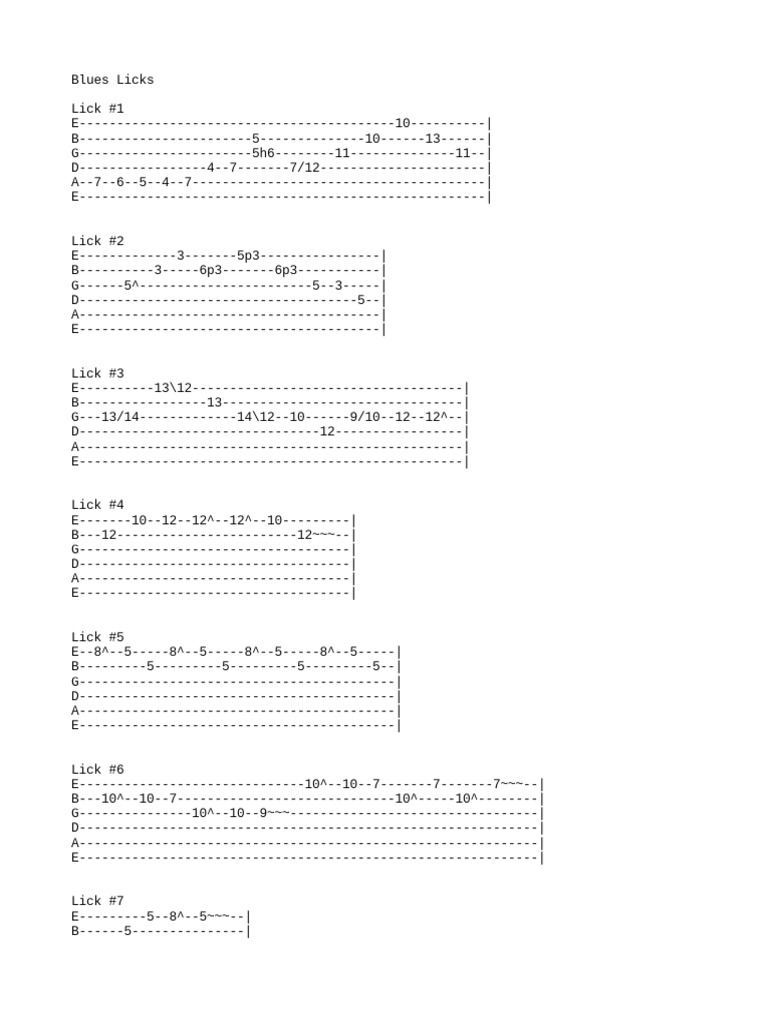 Blues Licks | PDF