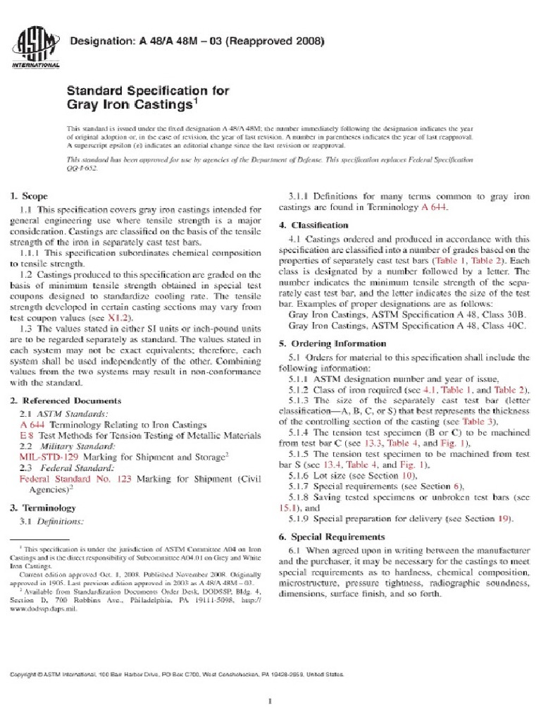 Norma-Astm A 48 | PDF