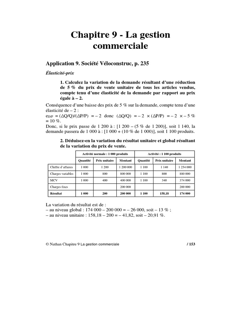 Corrigé - Chap 9 - Appli 9 Vélo | PDF