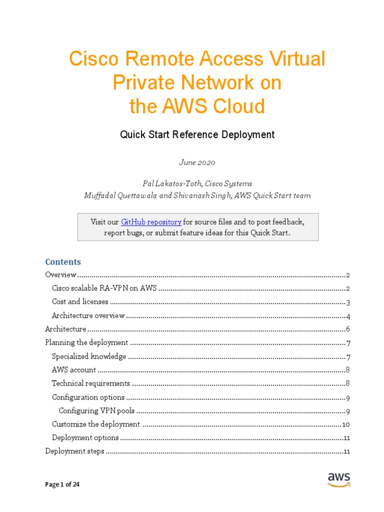 Cisco Asav Ravpn On The Aws Cloud | PDF | Business | Technology ...