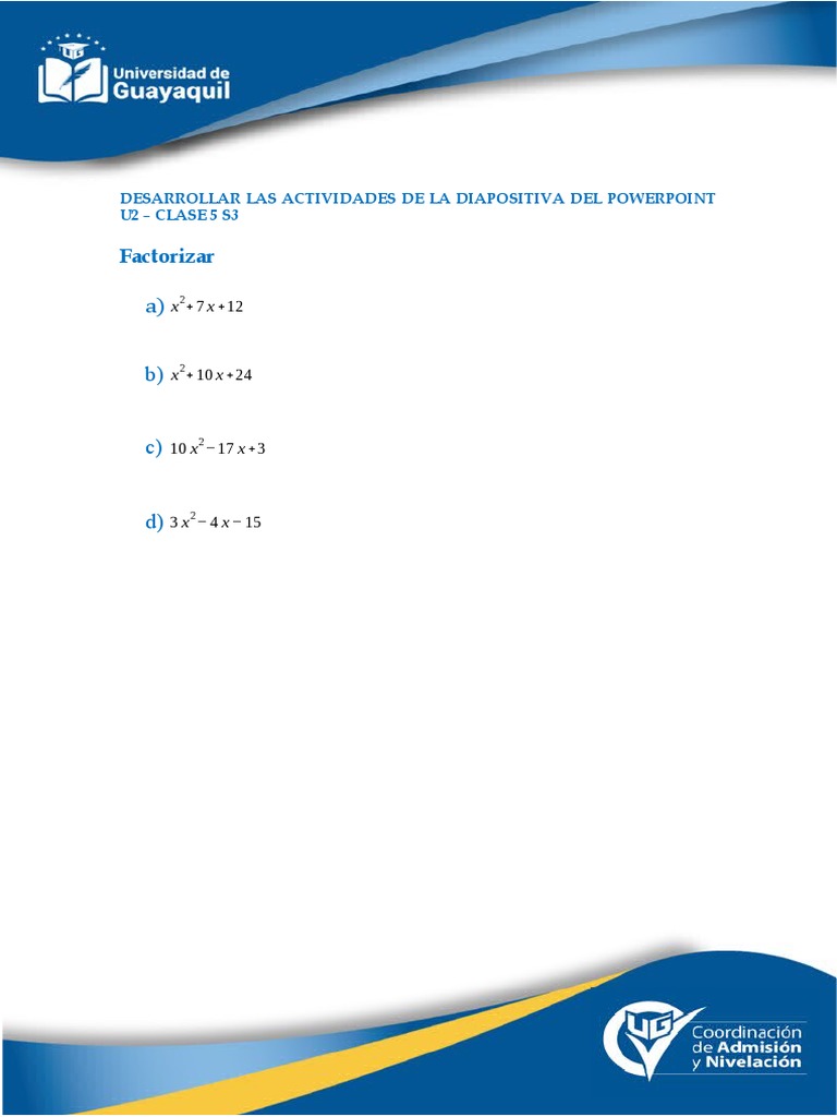 Tarea U2 - CLASE 5 - S3 | PDF