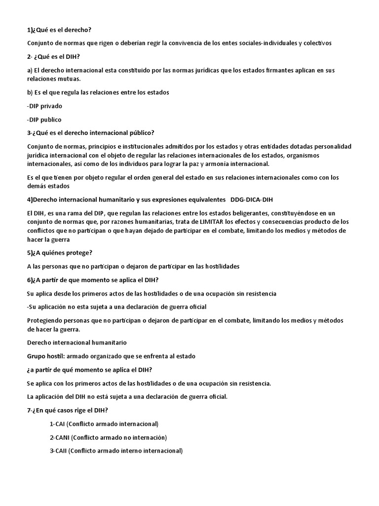 Que Es DIH | PDF | Ley humanitaria internacional | Relaciones ...