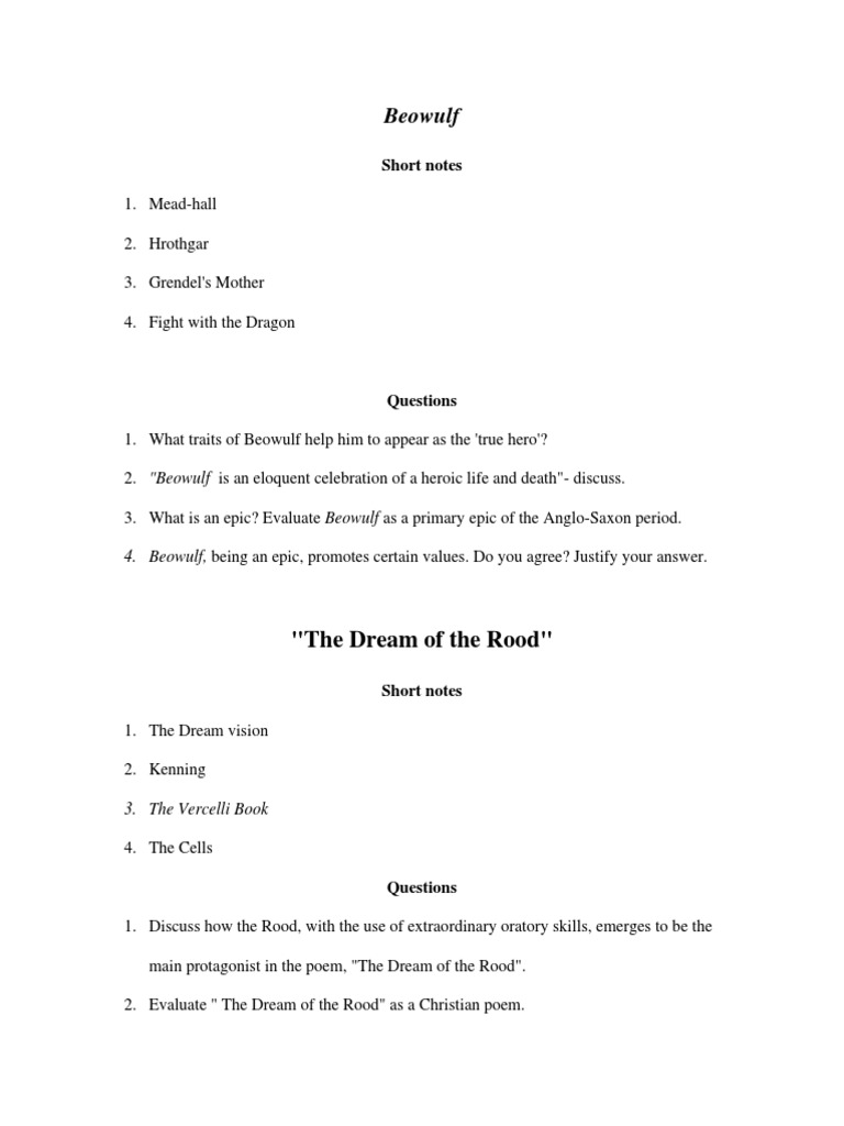 Key Themes in Anglo-Saxon Literature | PDF | General Fiction