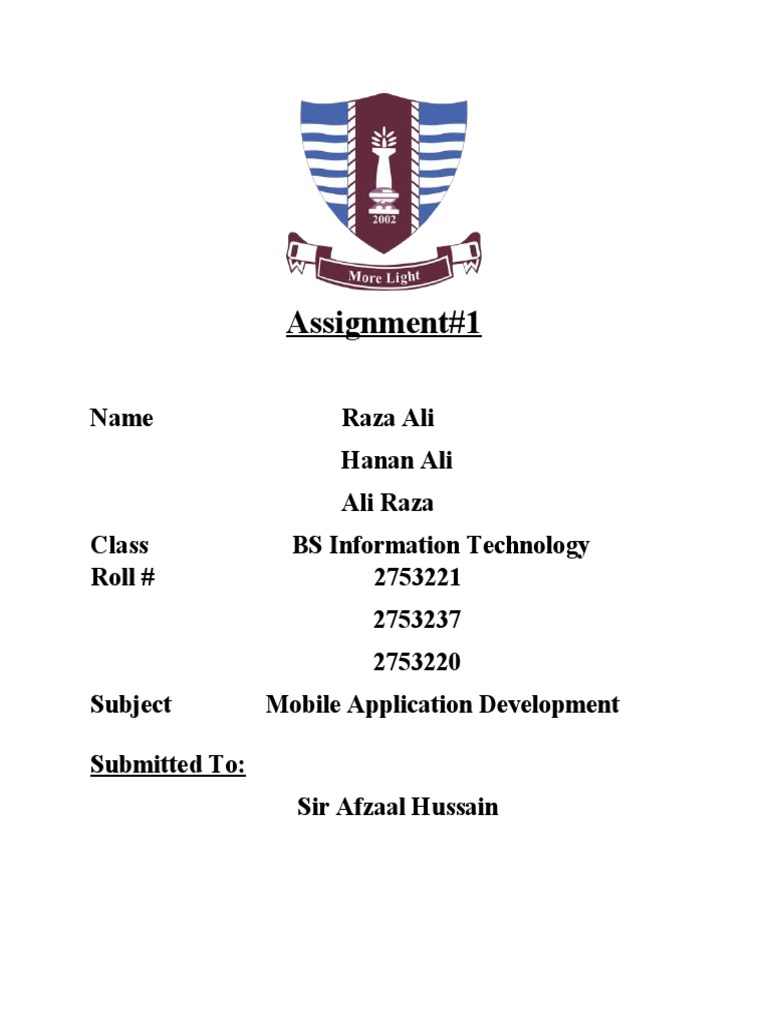 Assignment#2 (Mobile Application Development) - 1 | PDF | Android (Operating System ...