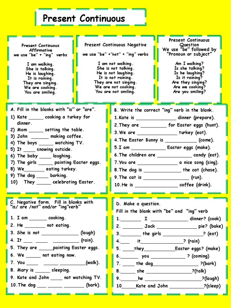 Present-Continuous 5202 | PDF | Easter Egg | Linguistics