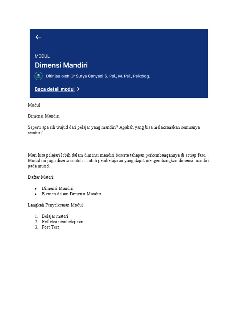 Kunci Jawaban Modul Dimensi Mandiri Pdf