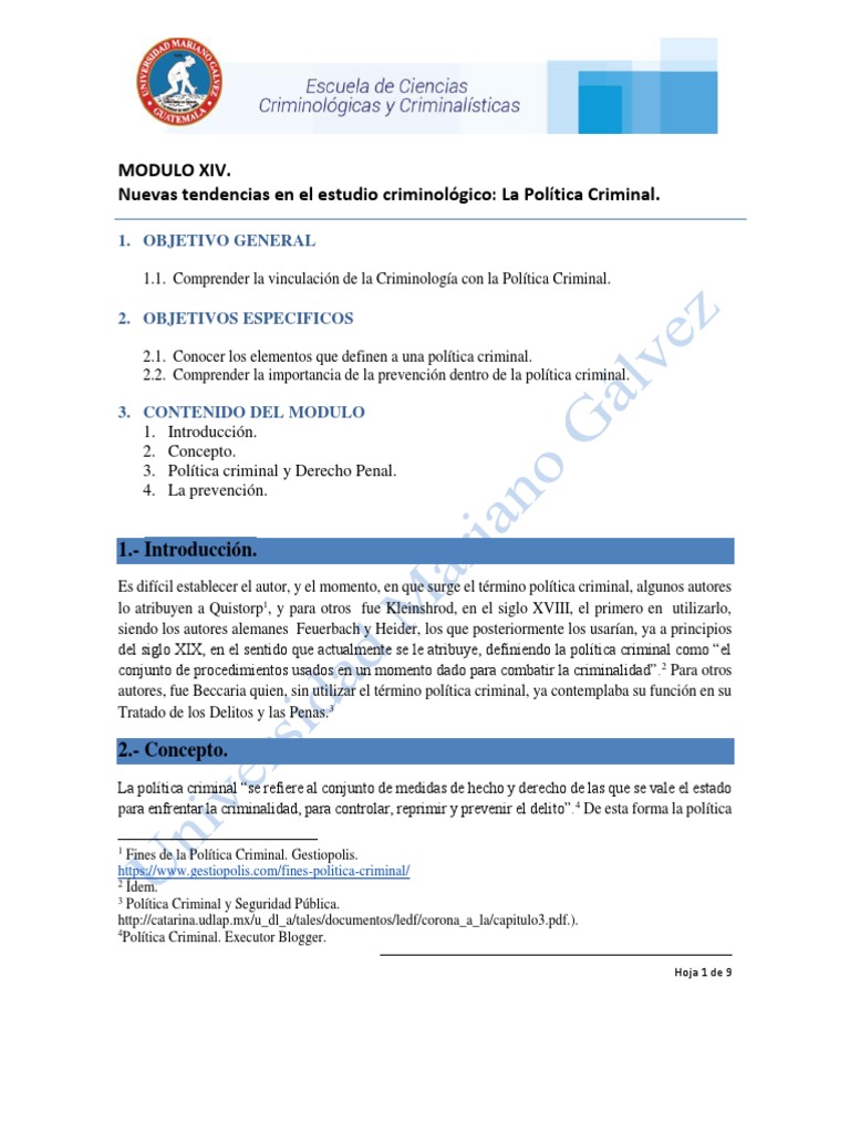 Tema 14 Politica Criminal y Derecho Penal, La Prevencion | Descargar gratis PDF | Derecho penal ...