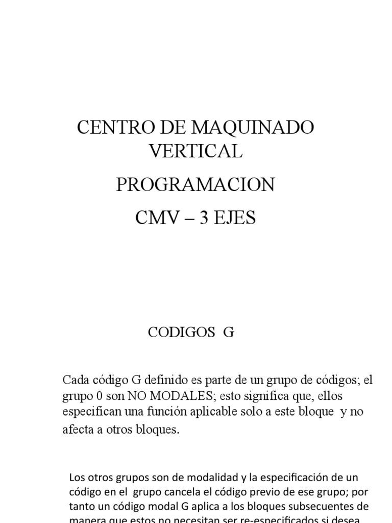 Programacion Centro de Maquinado Vertical | PDF | Control numerico