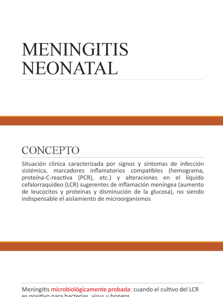 Meningitis Neonatal: Diagnóstico y Epidemiología | PDF | Meningitis ...
