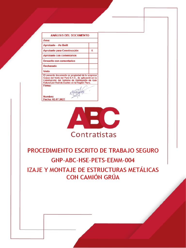 Gnp-ABC-hse-pets-eemm-04 Rev. 1 Izaje y Montaje de Eemm Con Camión Grúa ...