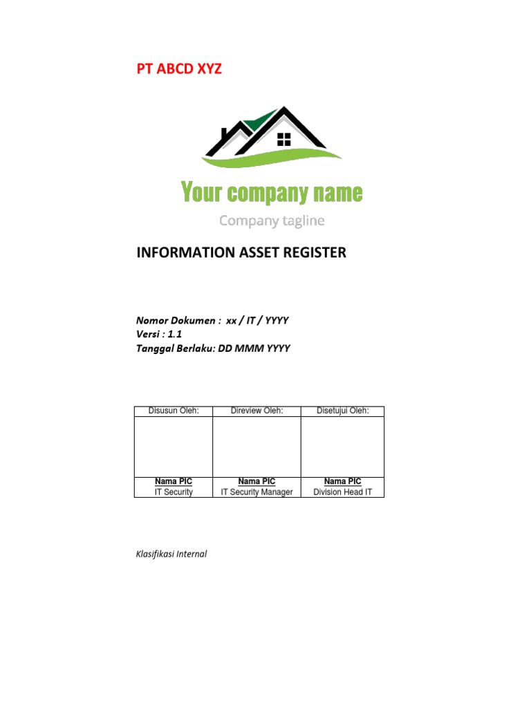 Contoh Template Asset Register | PDF