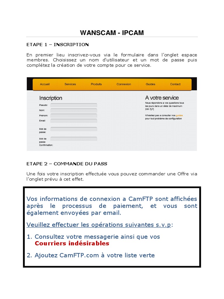 WANSCAM Manuel | PDF