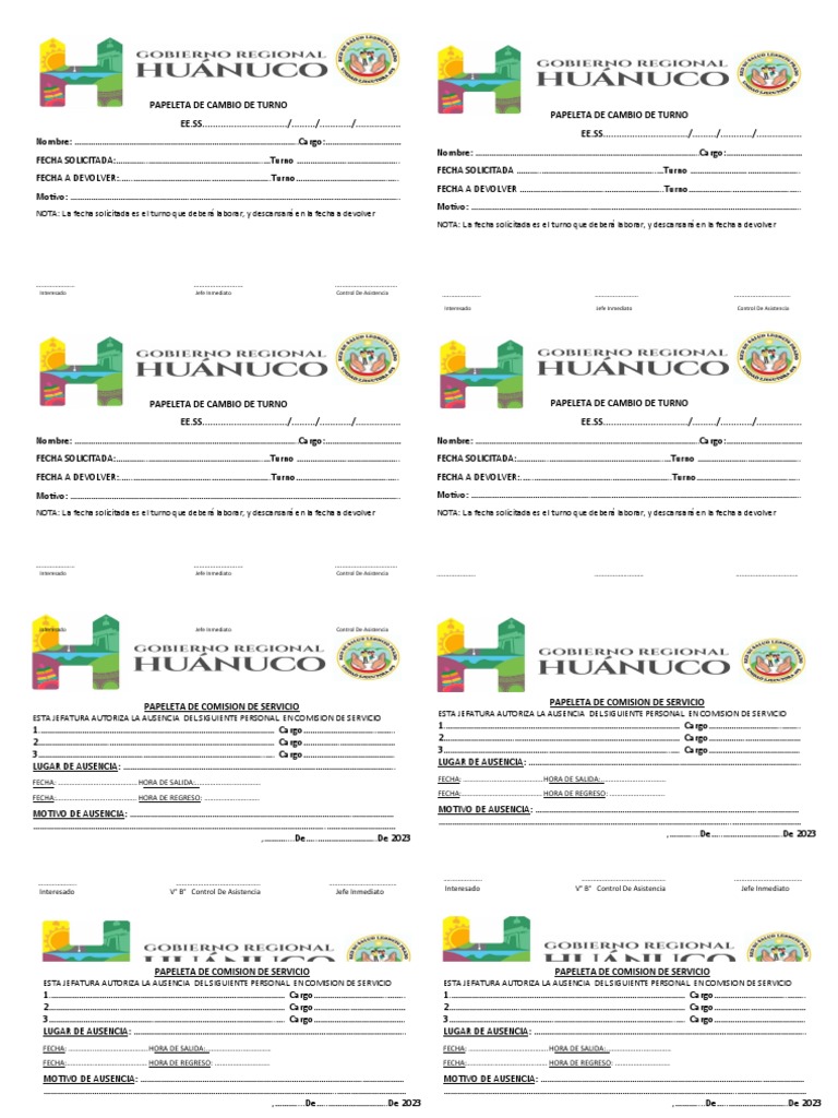 Papeletas Control de Asistencia - 2023 | PDF