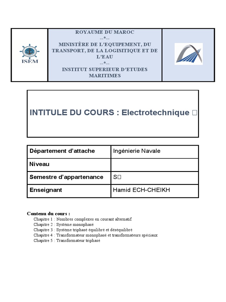 Cours Electrotechique 3 Pdf