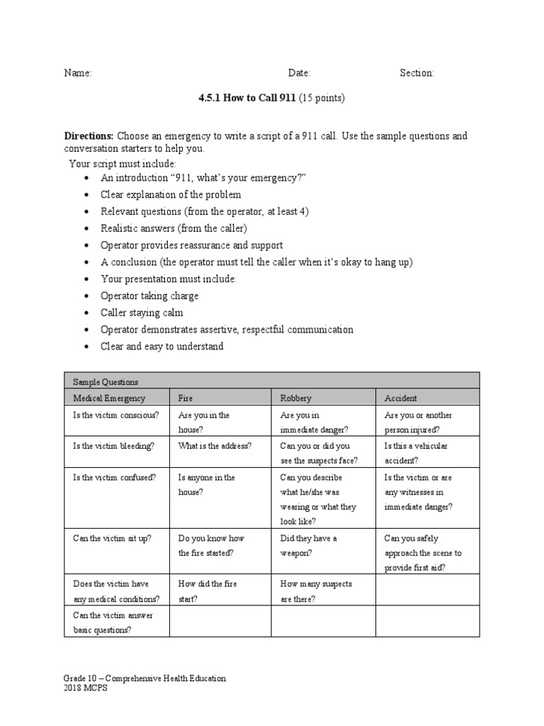 4 5 1HowToCall911 | PDF | 9 1 1 | Emergency