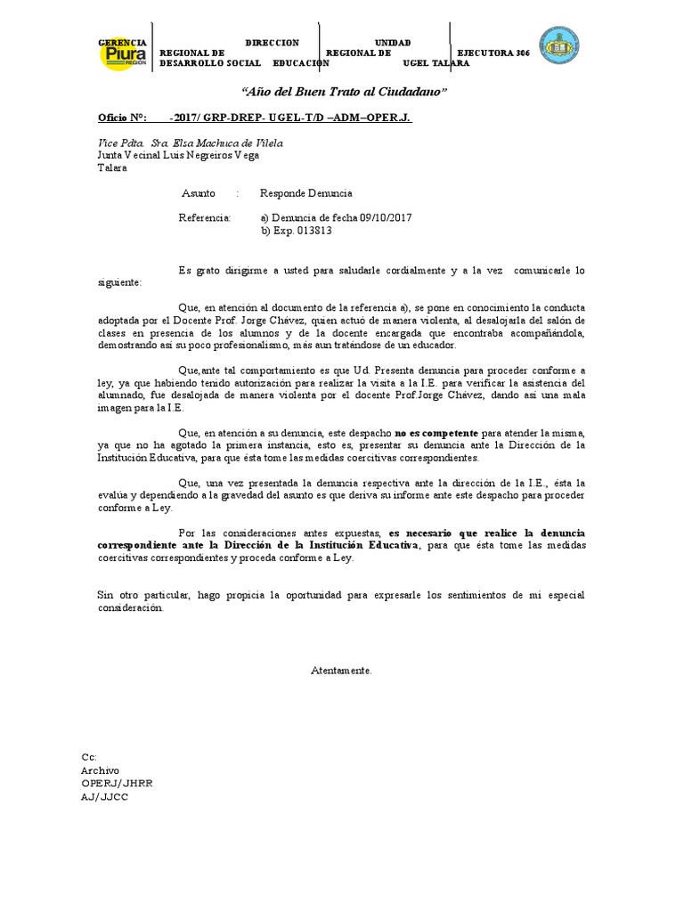 Denuncia Junta Vecinal | PDF