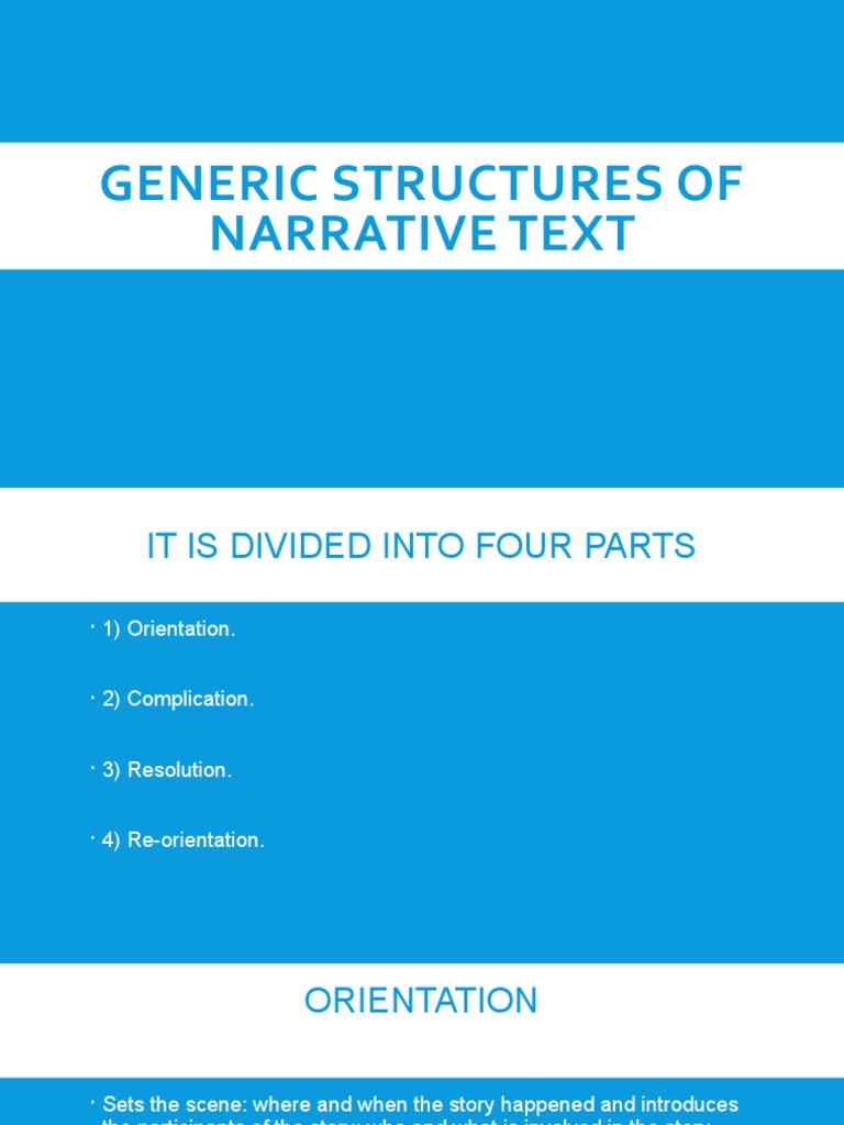 Generic Structures of Narrative Text | PDF