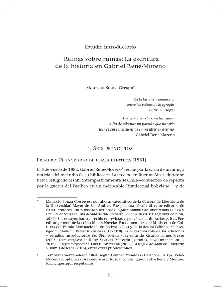 Ruinas Sobre Ruinas. La Escritura... | PDF | Bolivia | Racismo