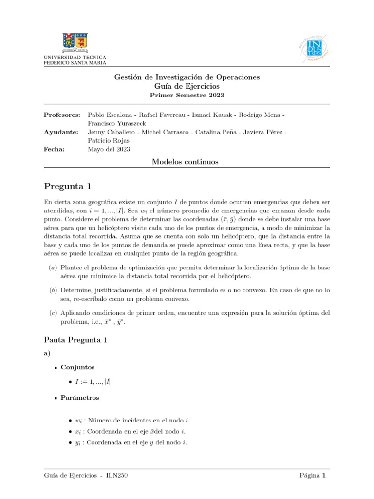Guía 3 - Modelos Continuos | PDF | Optimización Matemática | Función ...